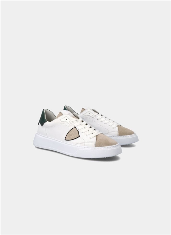 SNEAKERS TEMPLE LOW MEN - BIANCO E VERDE Philippe Model Paris - Scarpe ...